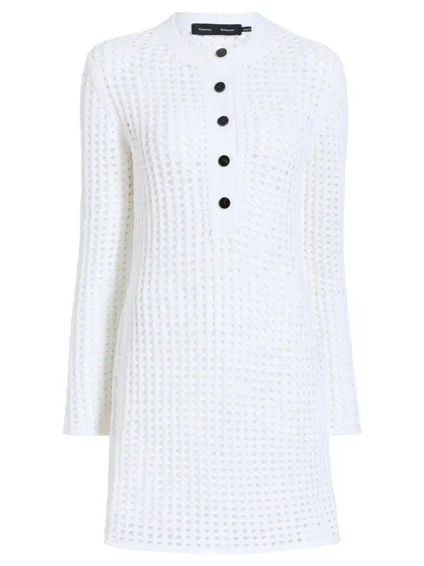 Proenza Schouler Micah Crocheted Mini Dress - White