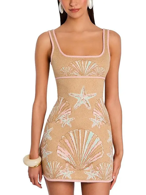 Retrofete Embellished Knit Mini Dress - Metallic Multi