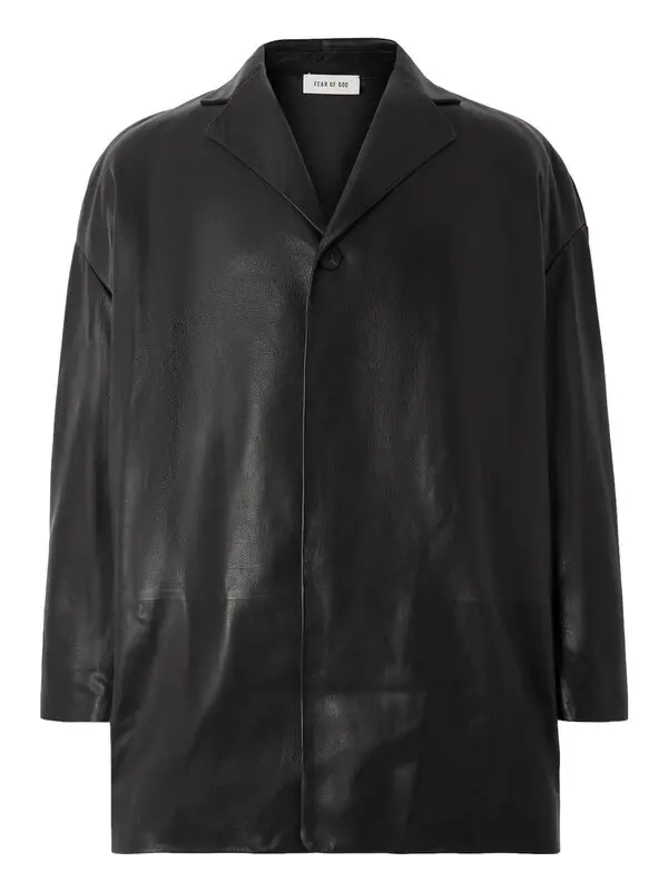 Fear Of God Full-grain Leather Tailored Jacket - Black