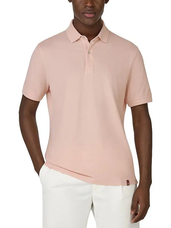 Boggi Milano Cotton Pique Polo Shirt - Pink