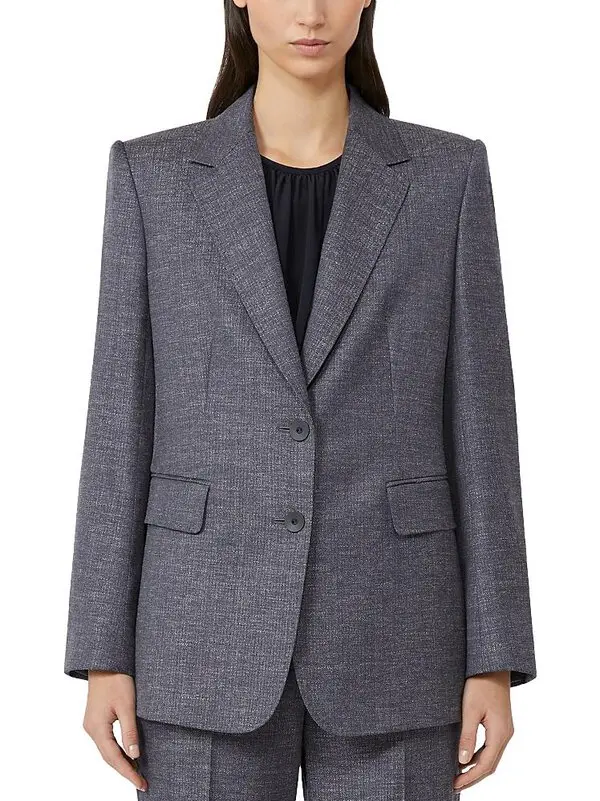 Max Mara Notched Lapel Blazer - Navy