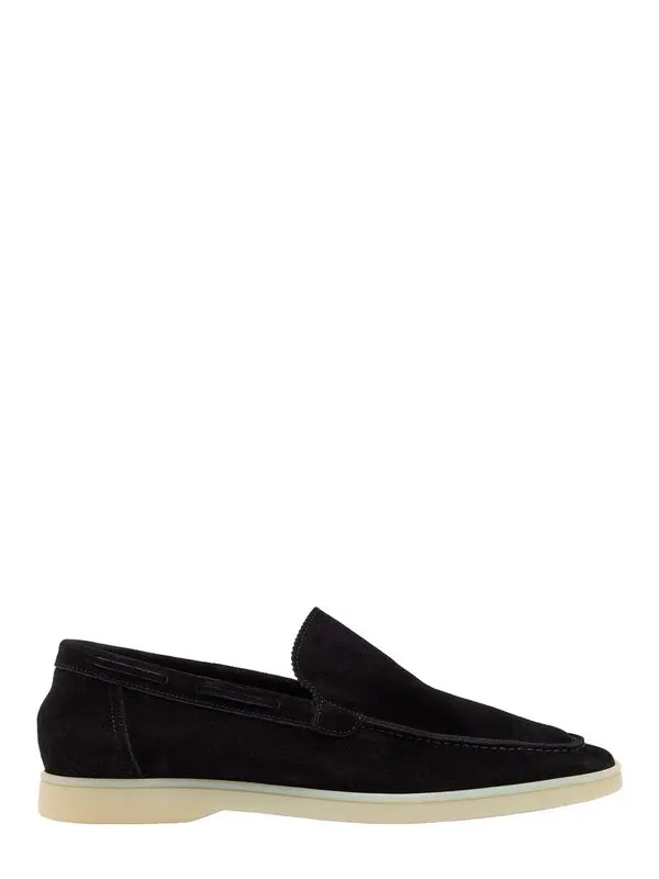 AURELIEN Yacht Suede Loafers - Black
