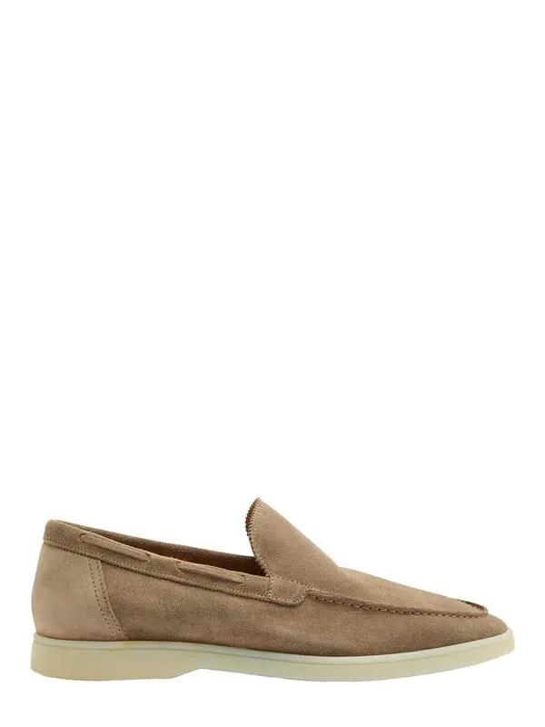 AURELIEN Yacht Suede Loafers - Light Grey