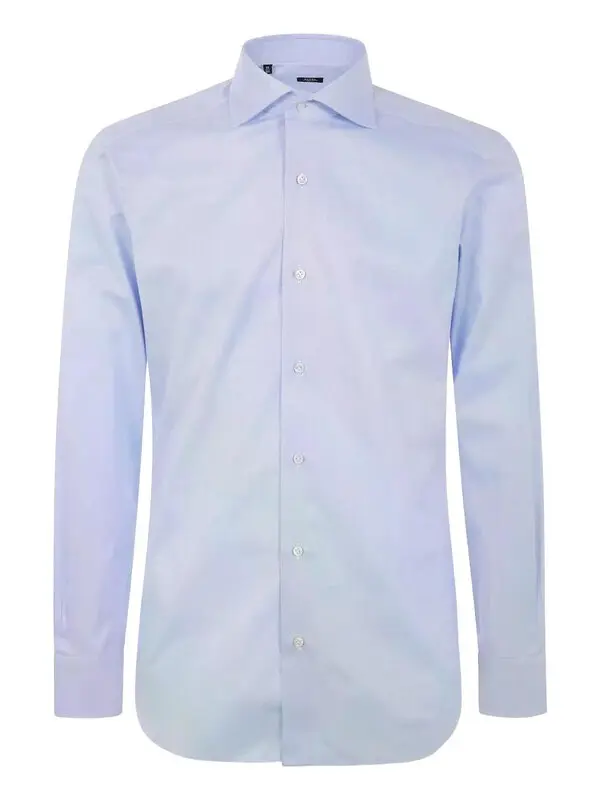 BARBA NAPOLI Button-down Cotton Shirt - Blue