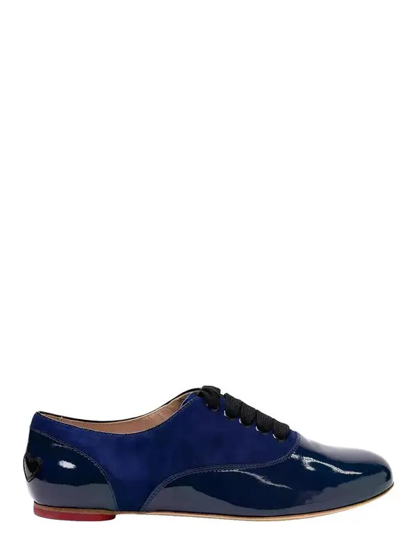 Hogan Patent Heart Detail Oxford Shoes - Blue