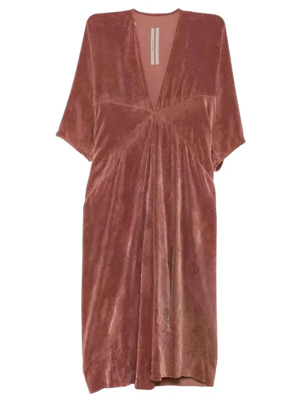 Rick Owens Concordians Kite Velvet Midi Dress - Pink