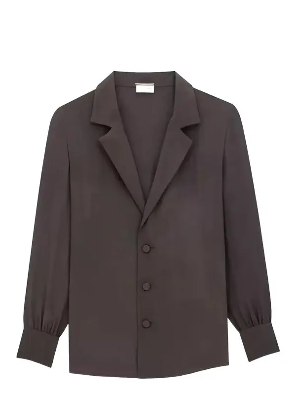 Saint Laurent Silk Crepe De Chine Shirt - Brown