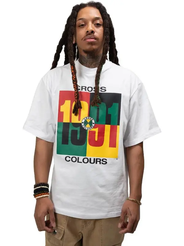 CROSS COLOURS 1991 Graphic T-shirt - White