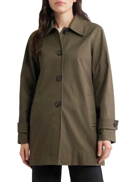 Sam Edelman Water Repellent A-line Rain Jacket - Loden