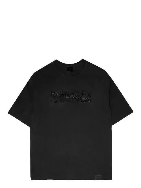 CROSS COLOURS Atelier Righteousness Fray T-shirt - Midnight Black