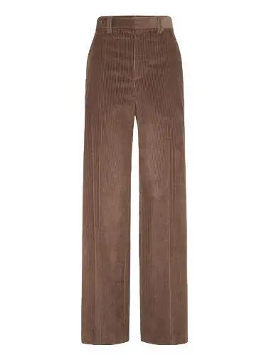 Brunello Cucinelli Wide-leg Corduroy Trousers - Brown