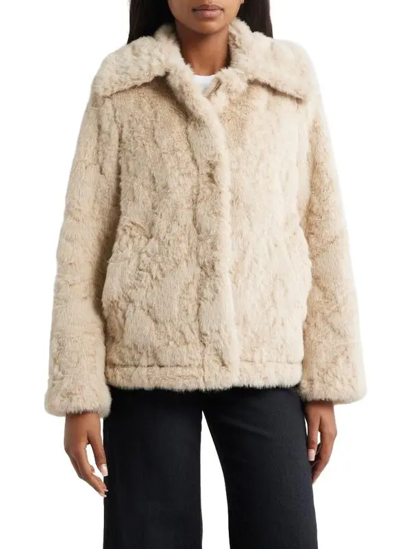 Sam Edelman Faux Fur Jacket - Natural