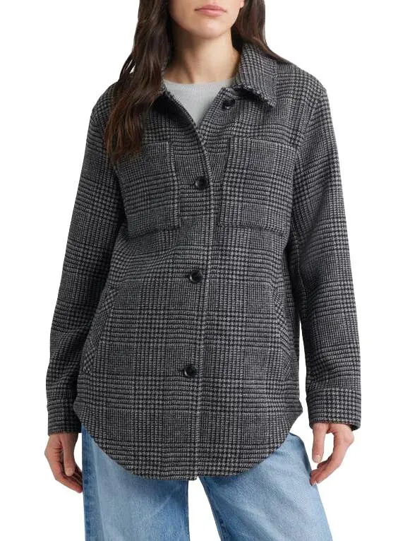 Sam Edelman Plaid Shirt Jacket - Grey/black