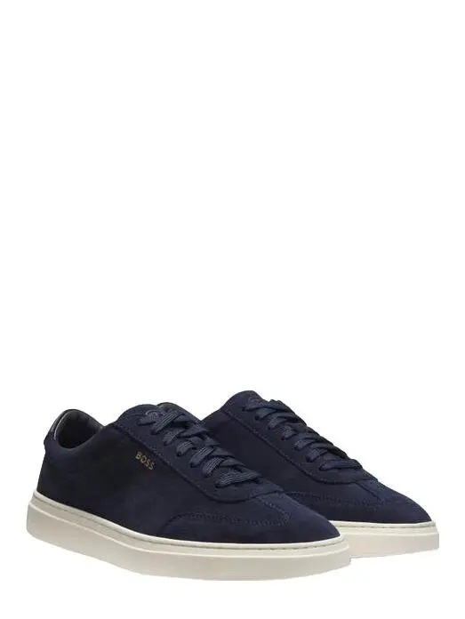 BOSS Kieran Low Top Sneaker - Dark Blue Suede