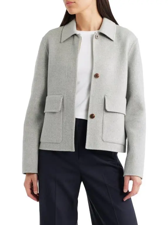 Theory Wool & Recycled Cashmere Jacket - Melange Grey