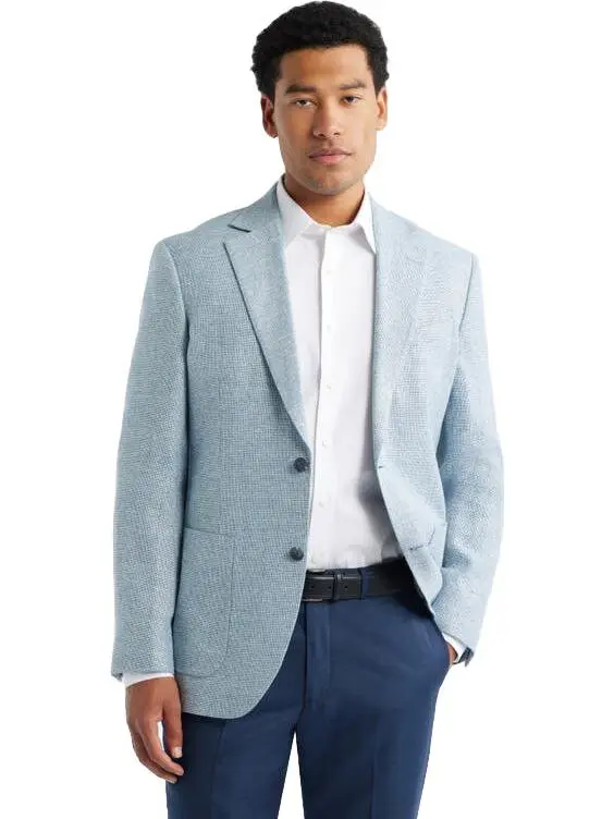 Nordstrom Wool And Linen Tweed Sport Coat - Blue Cross Tweed