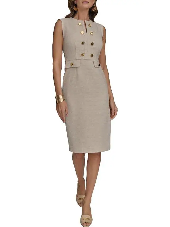 Donna Karan New York Sleeveless Sheath Dress - Sand/gold