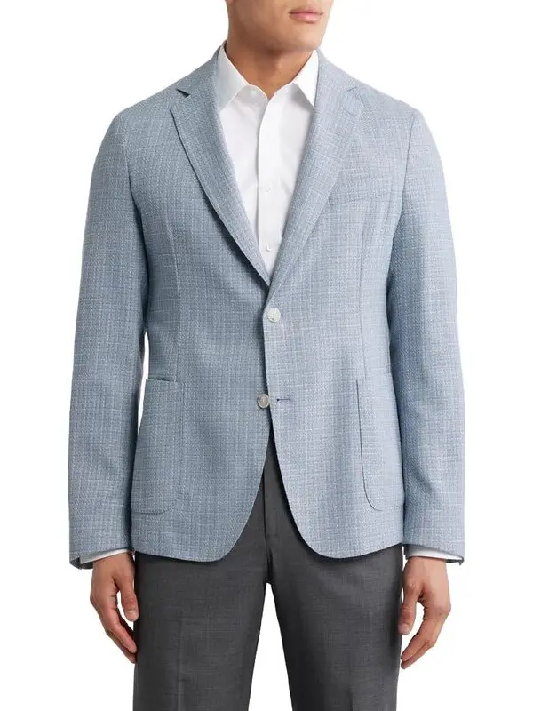 BOSS Textured Hanry Sport Coat - Dark Blue
