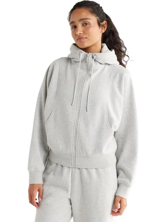 Zella Ultracozy Fleece Full Zip Hoodie - Grey Light Heather