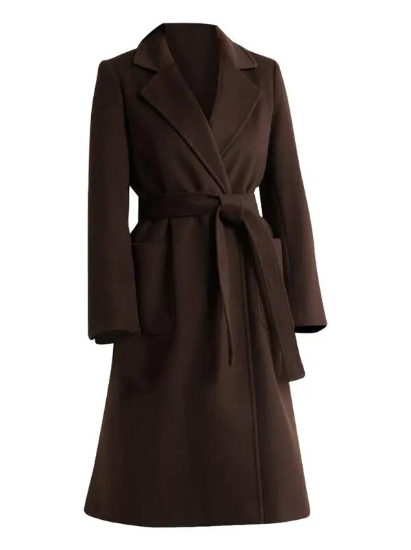 Sam Edelman Longline Wrap Coat - Chocolate