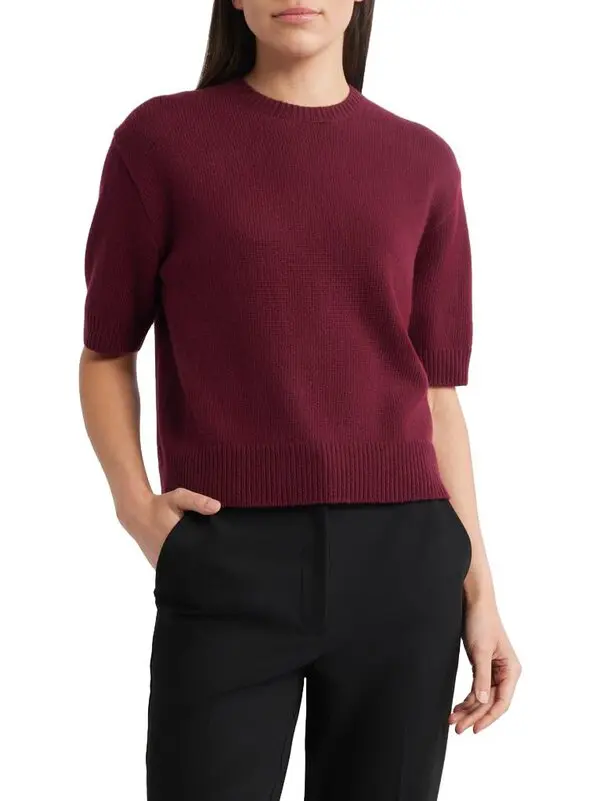 Theory Short Sleeve Knit Top - Berry