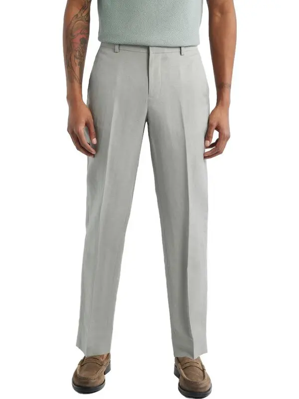OPEN EDIT Linen Blend Tapered Pants - Green Chaparral