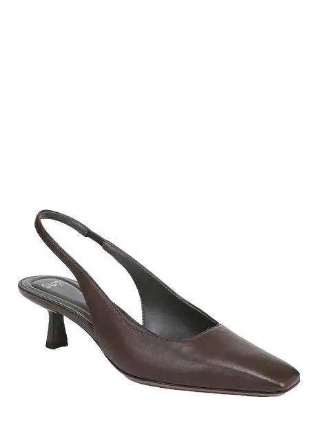 Franco Sarto Raven Slingback Kitten Heel Pumps - Chocolate Brown