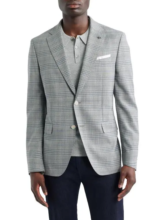 Hugo Boss Hutson Slim-fit Plaid Sport Coat - Silver