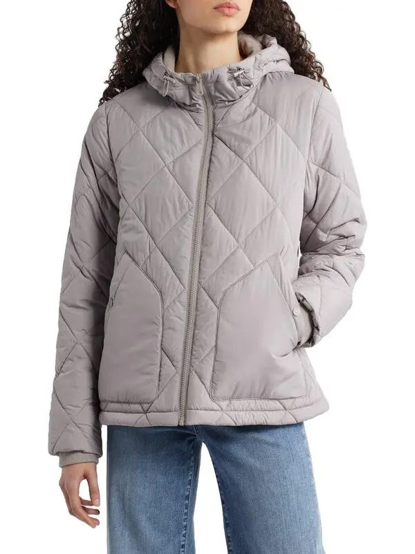 Bernardo Quilted Packable Puffer Jacket - Ash
