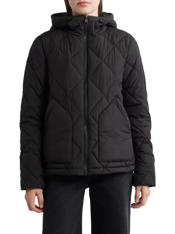 Bernardo Quilted Packable Puffer Jacket - Black