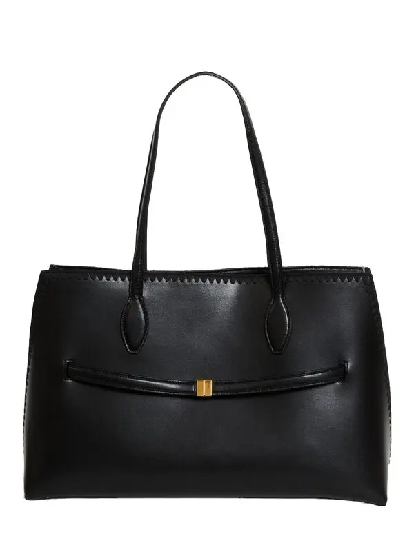 TOTEME Lounge Belted Leather Tote - Black