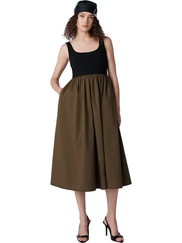 Diane Von Furstenberg Selena Dress - Dark Olive And Black