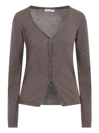 Majestic Filatures Taupe Wool And Cashmere Cardigan - Grey