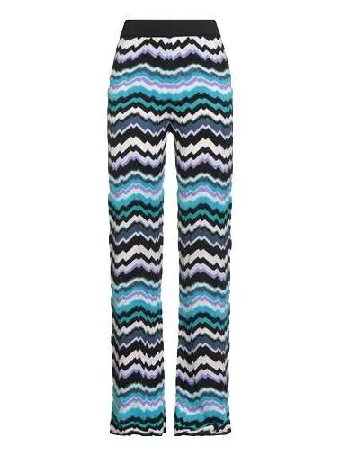 Missoni Pants In Viscose, Wool, And Polyamide - Blue