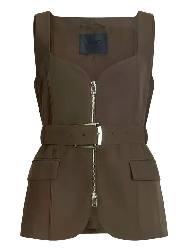 Liu Jo Belted Waistcoat - Green