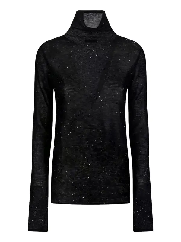 Pinko Embellished Roll-neck Top - Black