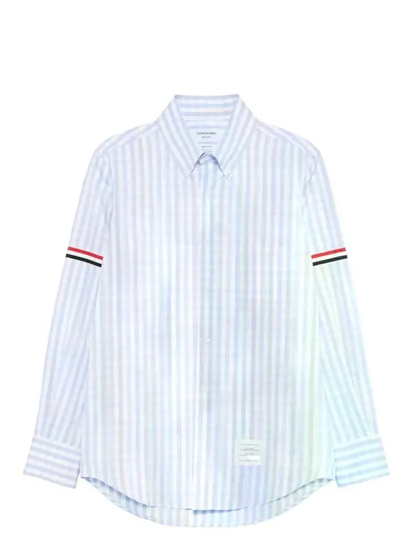 Thom Browne Gingham-check Poplin Shirt - Blue