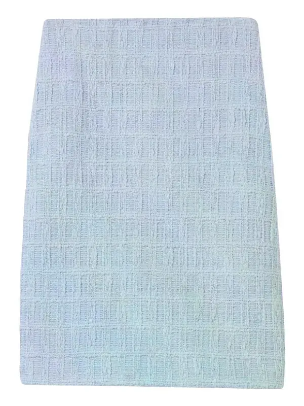 St. John Plaid Textured Skirt - Blue