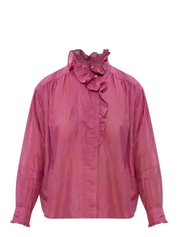 MARANT ETOILE Ruffled High-neck Blouse - Pink