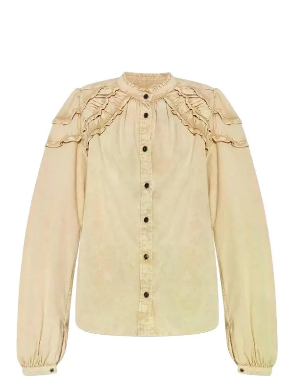 MARANT ETOILE Ruffled Cotton Shirt - Neutrals