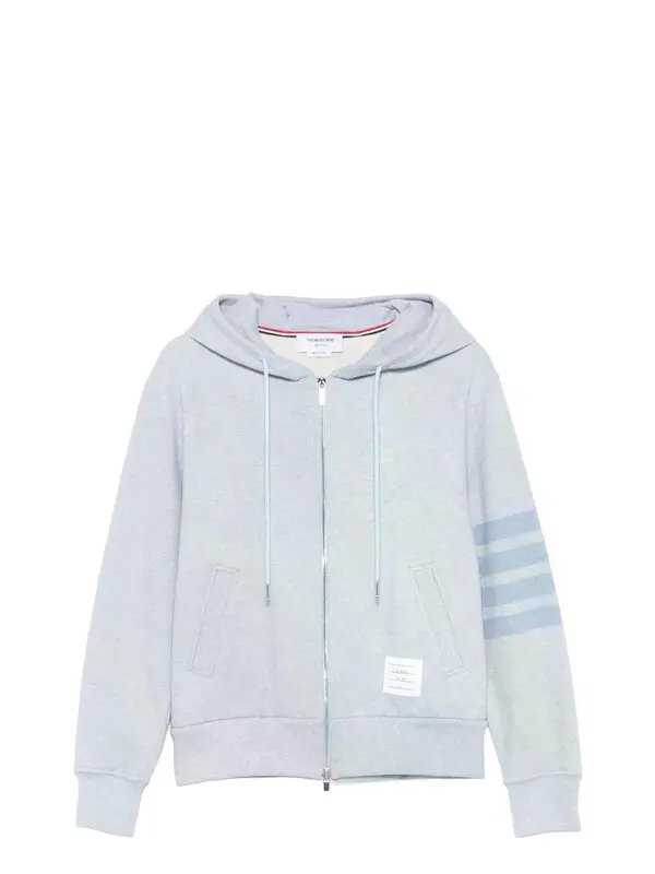 Thom Browne 4-bar Stripe Zipped Hoodie - Blue