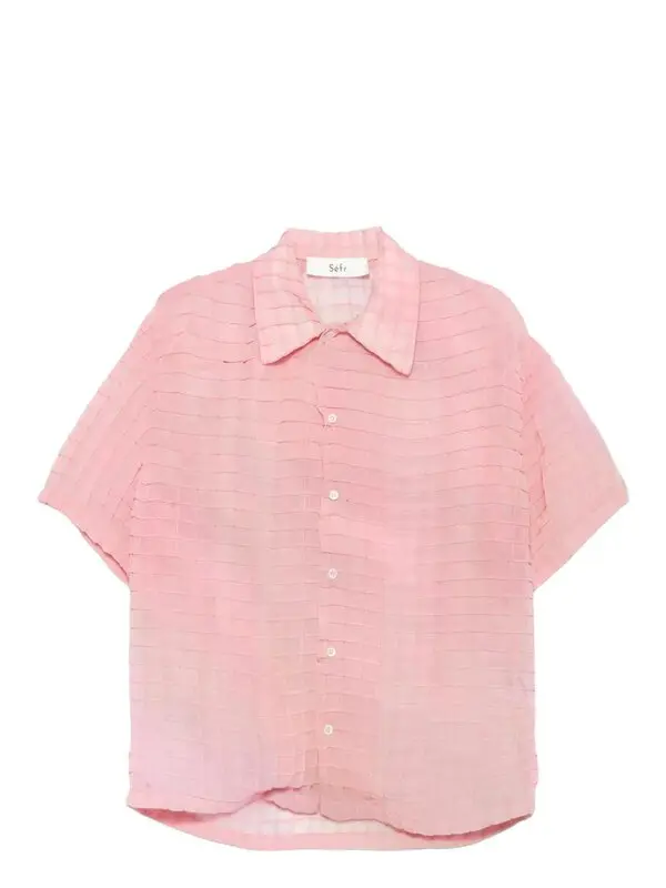 Séfr Sergio Grid-pattern Shirt - Pink