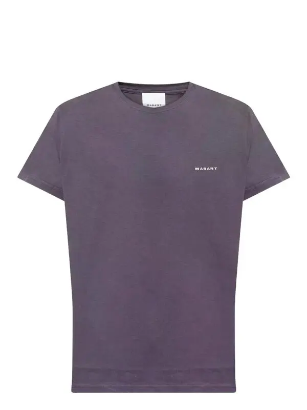 MARANT Logo-embroidered Cotton T-shirt - Blue