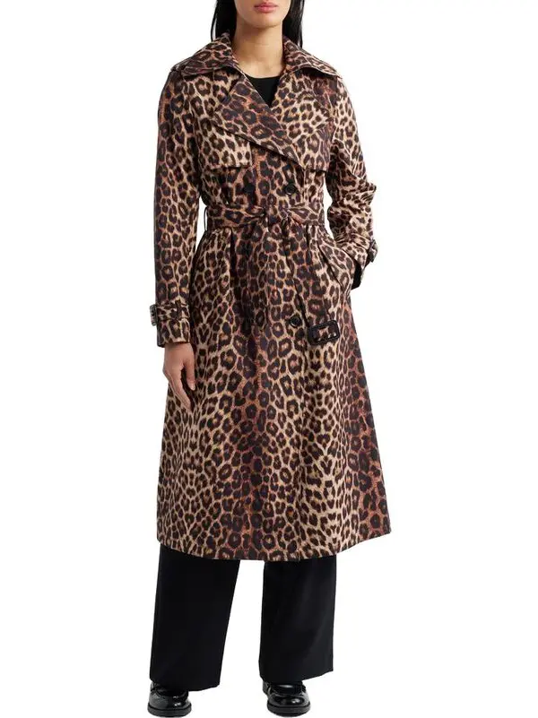 Bcbgmaxazria Animal Print Trench Coat - Natural Leopard
