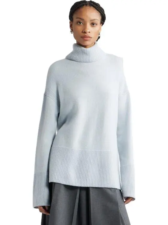 Nordstrom Wool And Cashmere Turtleneck Sweater - Blue Dawn