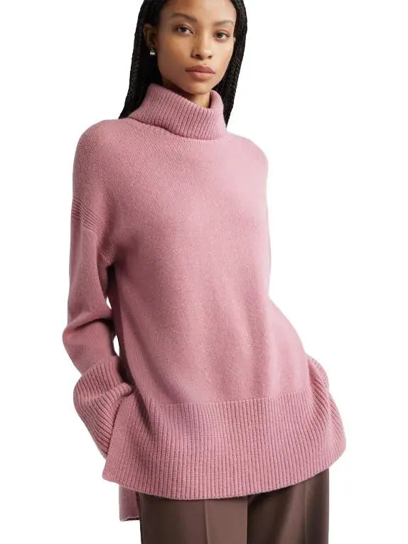 Nordstrom Wool And Cashmere Turtleneck Sweater - Pink Heather