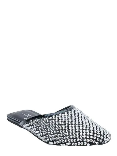 Matisse Karlie Rhinestone Mesh Mule - Black