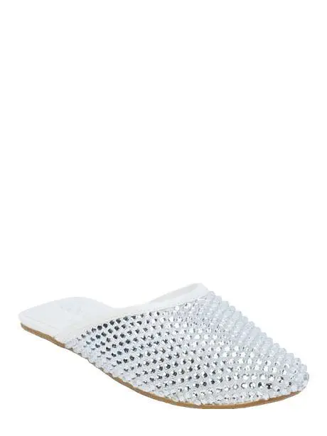 Matisse Karlie Rhinestone Mesh Mule - White
