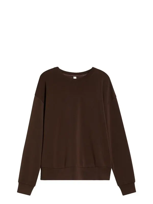 Zella Soft Luxe Boxy Crew Sweatshirt - Brown Mole'