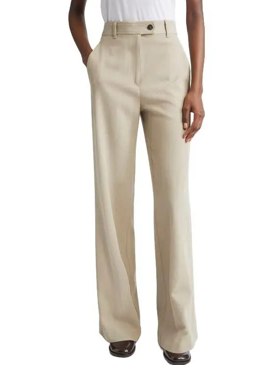 St. John Stretch Twill Straight-leg Pants - Taupe